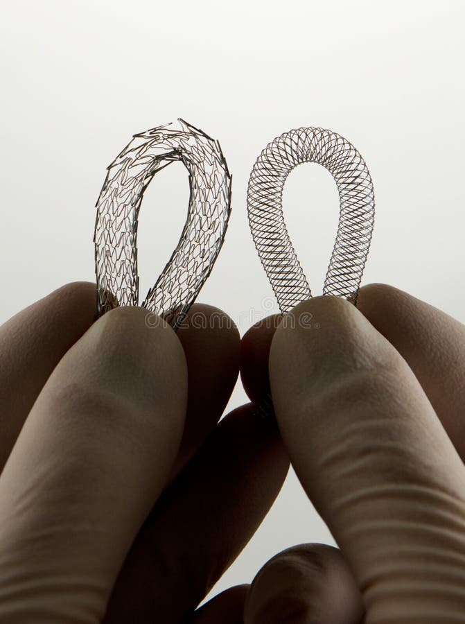Two Stents for Endovascular Surgery Stock Photo - Image of nitinol ...
