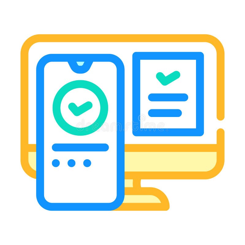 Two Step Authentication Color Icon Vector Illustration Stock Vector ...