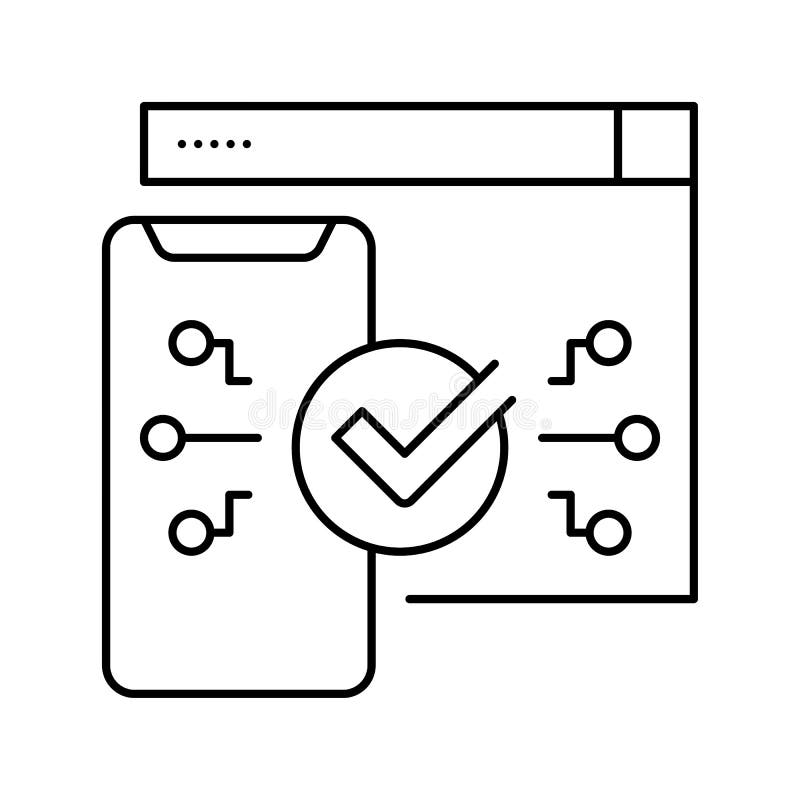 Two Step Authentication Line Icon Vector Illustration Stock Vector ...