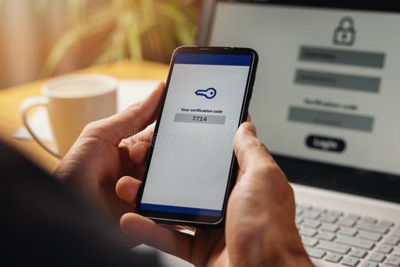 Two-step Authentication. Verification Code on Smart Phone Screen for ...