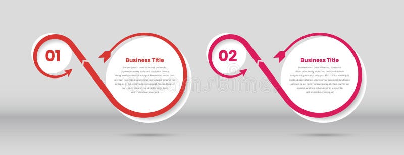 Two Step Business Infographic Template with Infinity Style Abstract ...