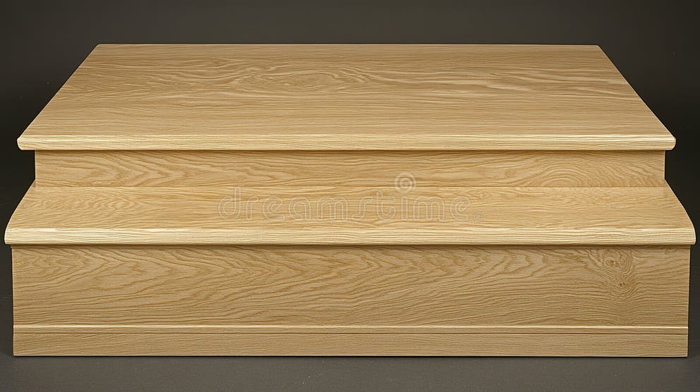 Two-step Oak Wood Riser Platform, Studio Background, Display Stock ...