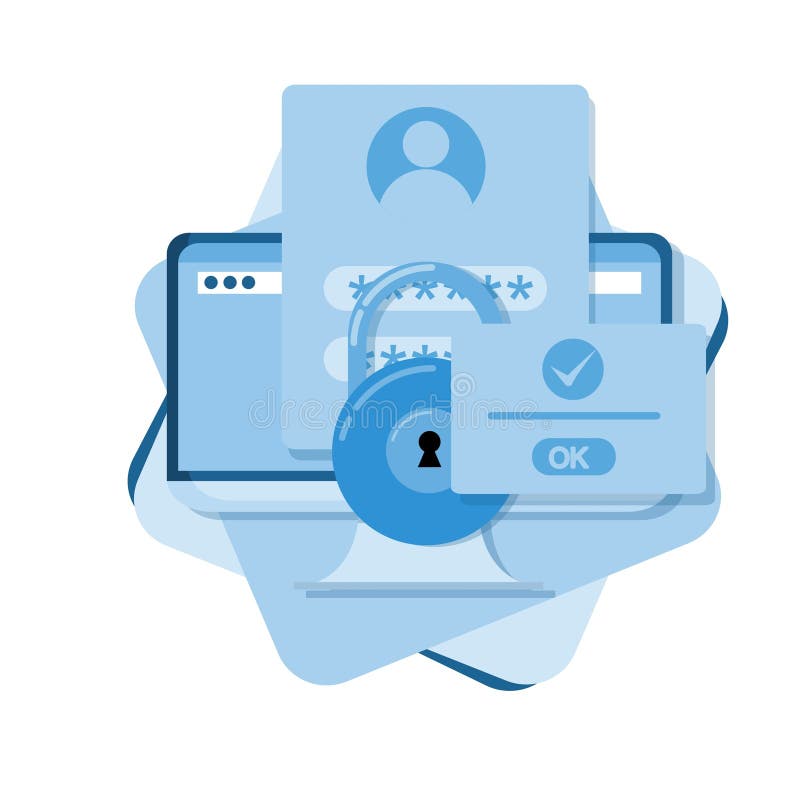 Two-step Security Using E-mail Stock Vector - Illustration of number ...