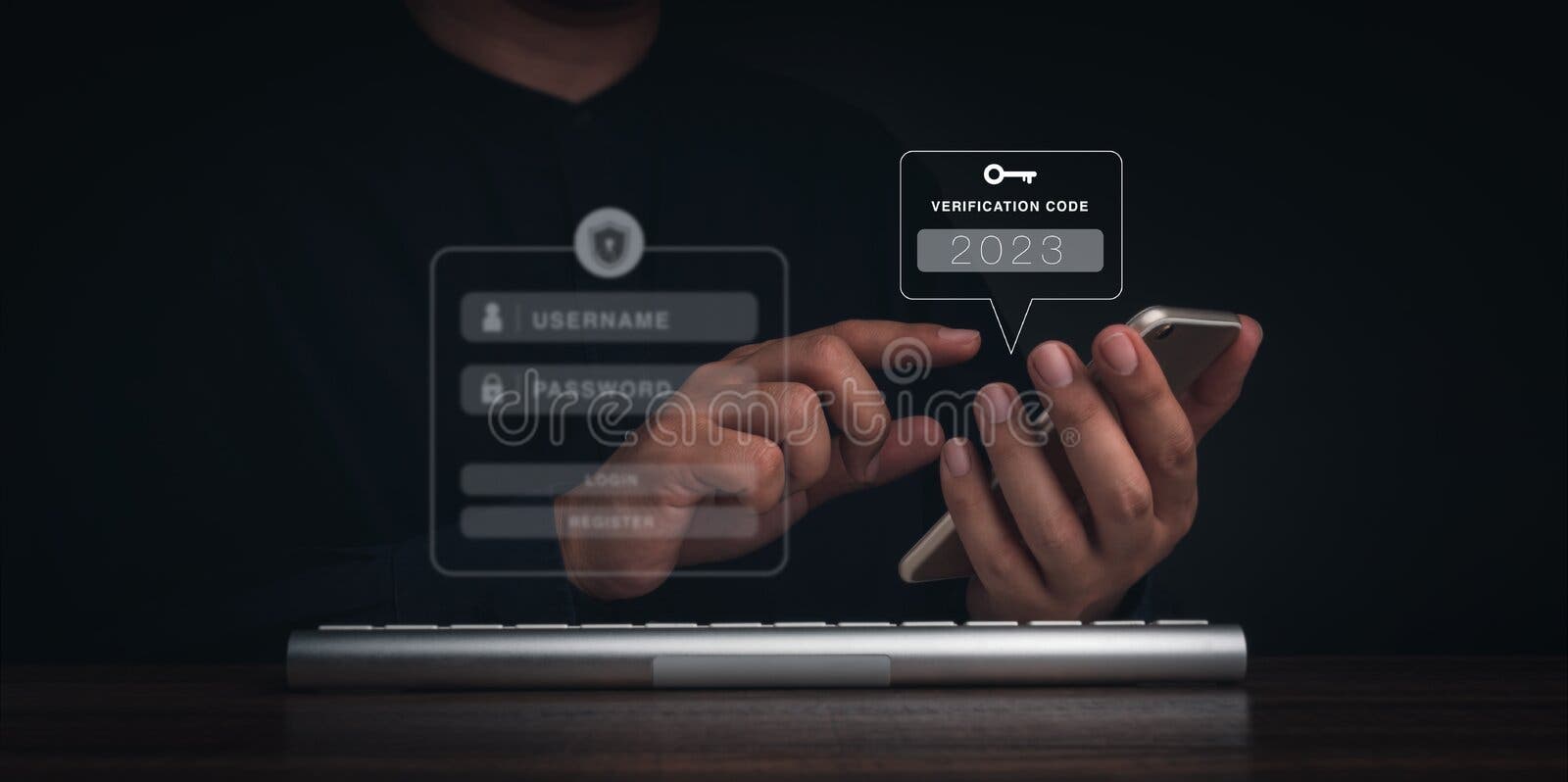 Two Steps Authentication Or 2fa Concept 2023 Verification Code With