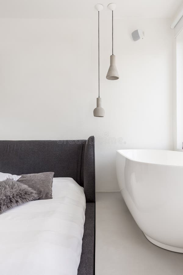 Two steps from bath to bed stock image. Image of cosy - 74829511