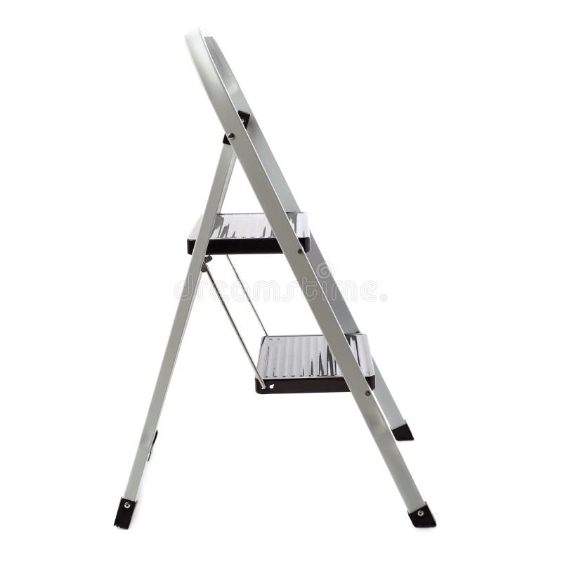 Two Steps Ladder Over Isolated White Background Stock Image - Image of ...