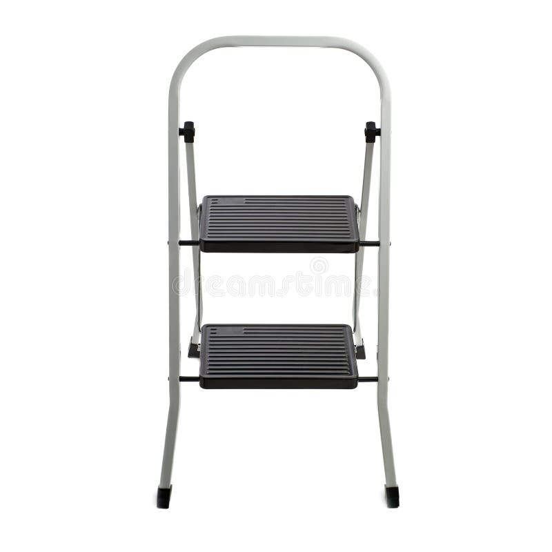 Two Steps Ladder Over Isolated White Background Stock Image - Image of ...