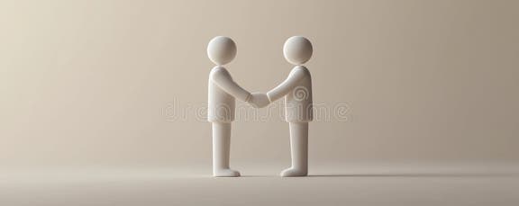 Two Stick Figures Shaking Hands Cooperation Stock Photos - Free ...