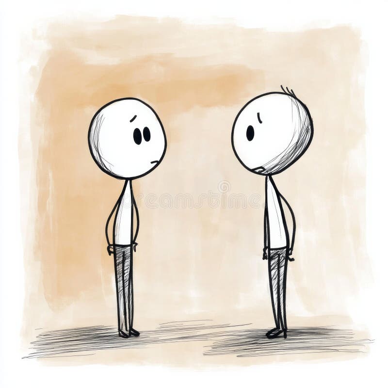 Ai Generated Illustration Simplistic Stick Figure Against White ...