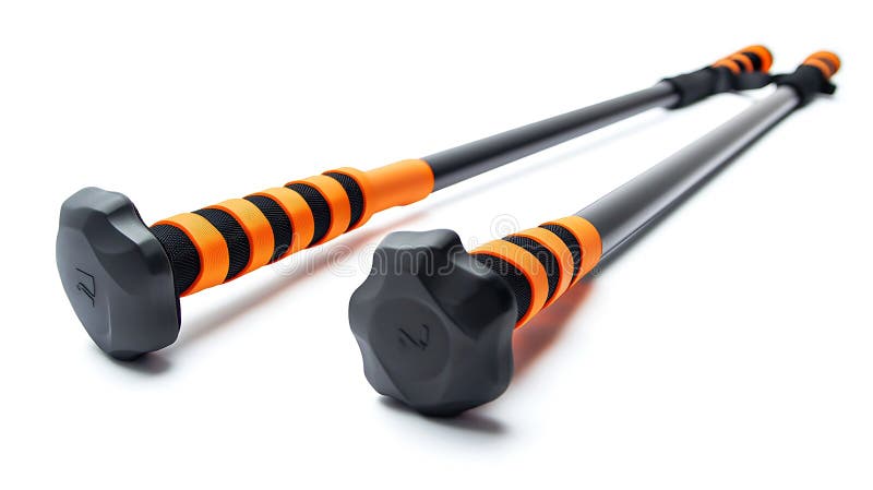 Two Sticks with Orange and Black Stripes on Them Stock Illustration ...