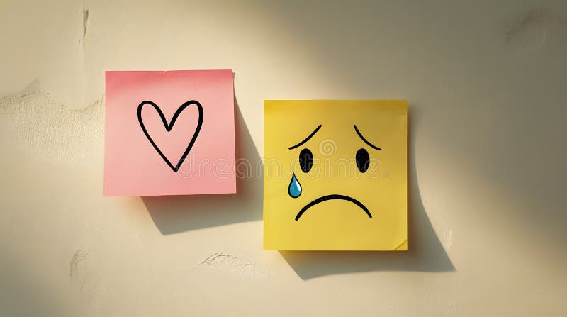 Emoticon on the Wall in the Room, Sad and Sad. Stock Illustration ...