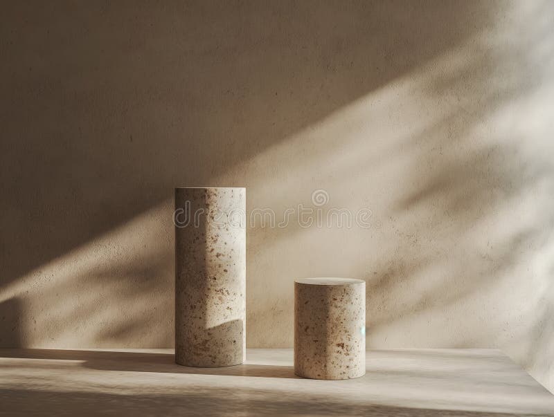 Two Stone Cylinders Minimalist Setting Stock Photos - Free & Royalty ...