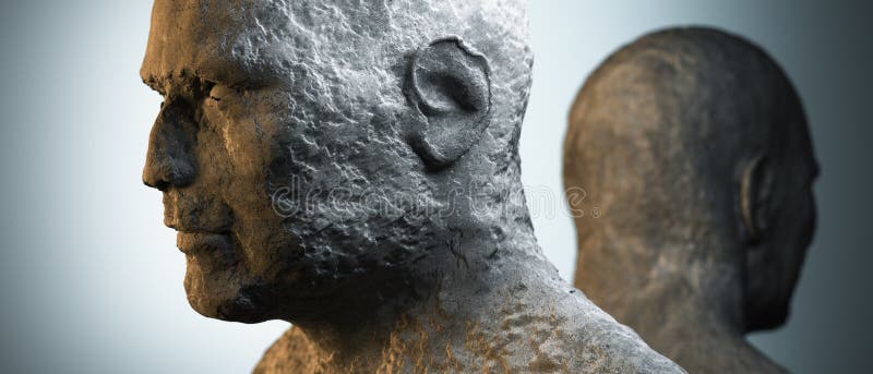 Two Stone People in the Studio Stock Illustration - Illustration of ...