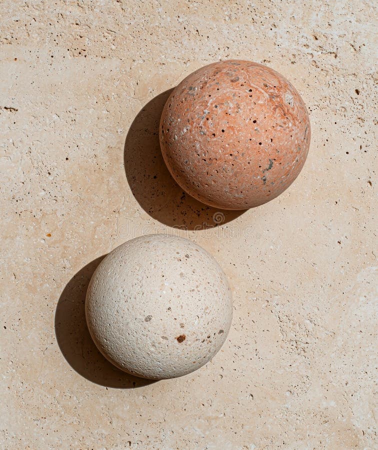 Two Stone Spheres on a Textured Surface. Stock Illustration ...