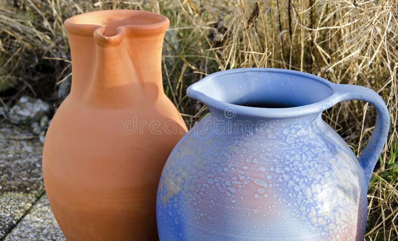 Two stoneware jugs stock image. Image of enameled, jugs - 37731059