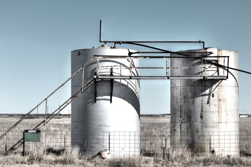 Two Storage Tanks on a Back Road Stock Photo - Image of lifestyle ...