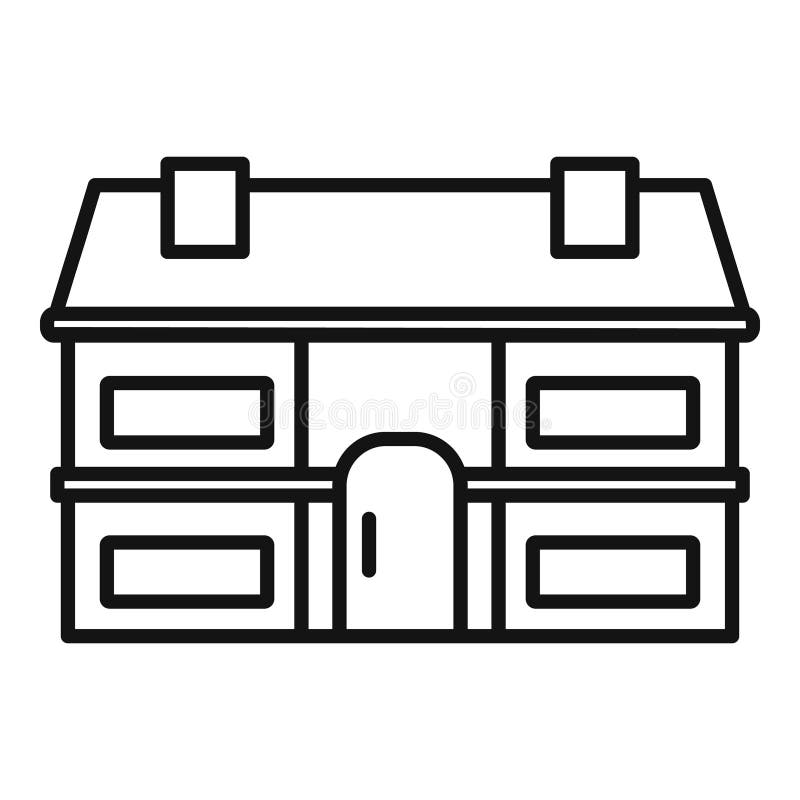 Two Storey Building Facade with Large Windows and Doors Stock ...