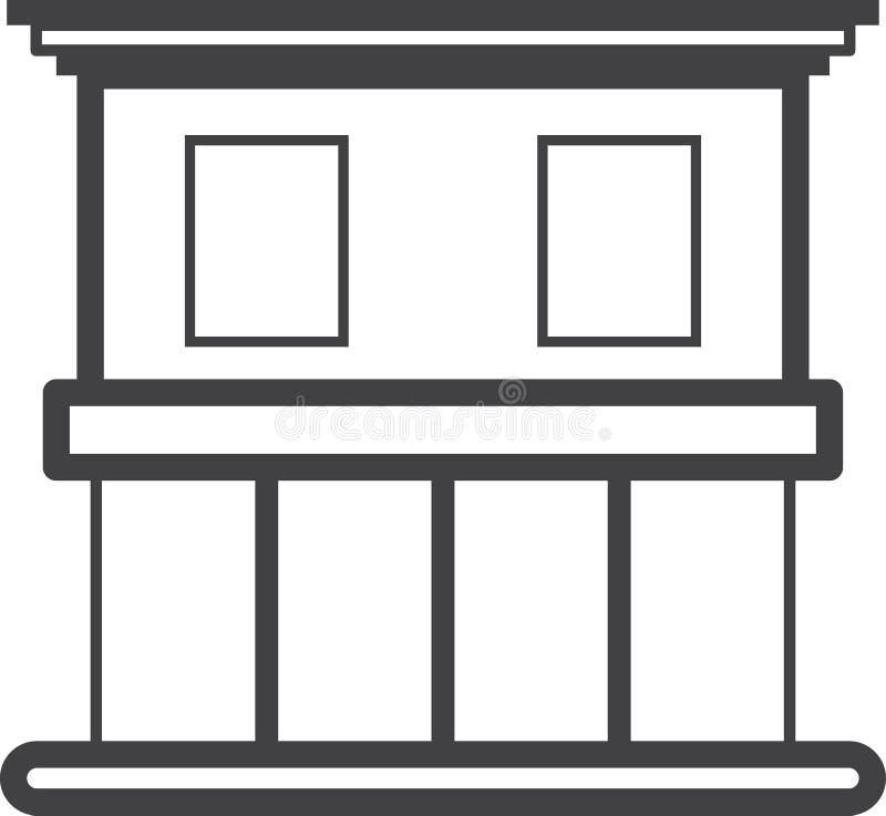 Two Storey House Building Illustration in Minimal Style Stock Vector ...