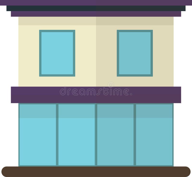 Two Storey House Building Illustration in Minimal Style Stock Vector ...