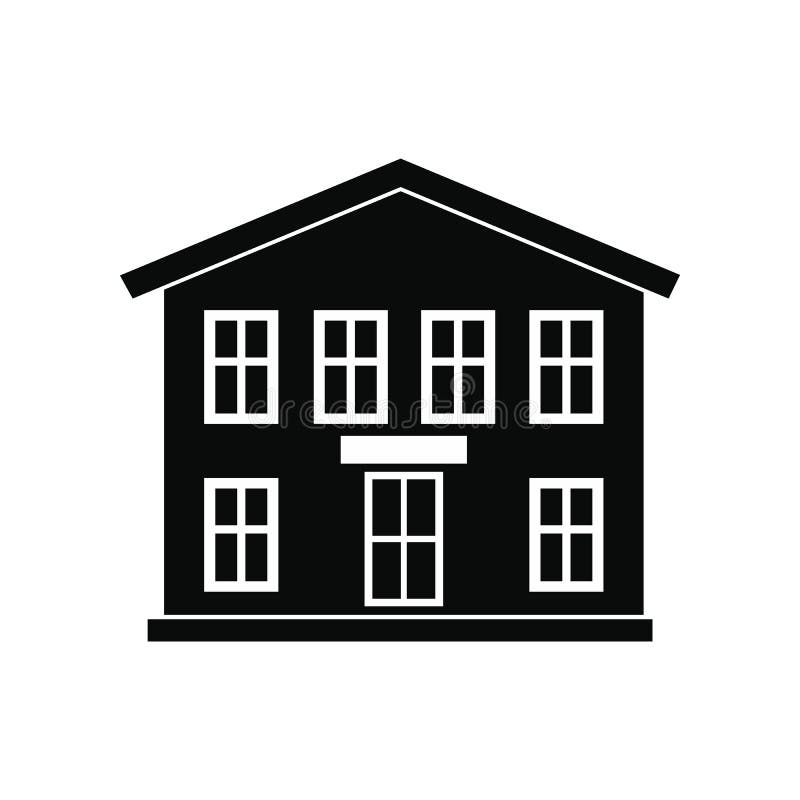 Two-storey house icon stock vector. Illustration of architectural ...