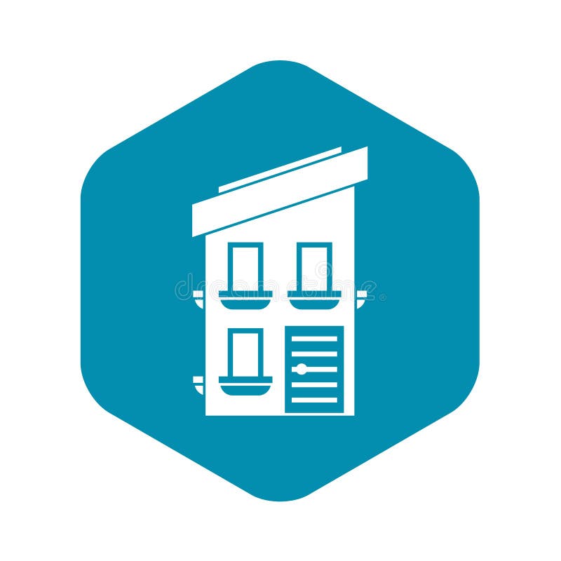 Two-storey House Icon, Simple Style Stock Vector - Illustration of ...