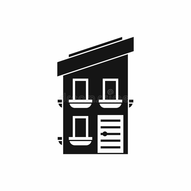 Two-storey House Icon, Simple Style Stock Vector - Illustration of blog ...