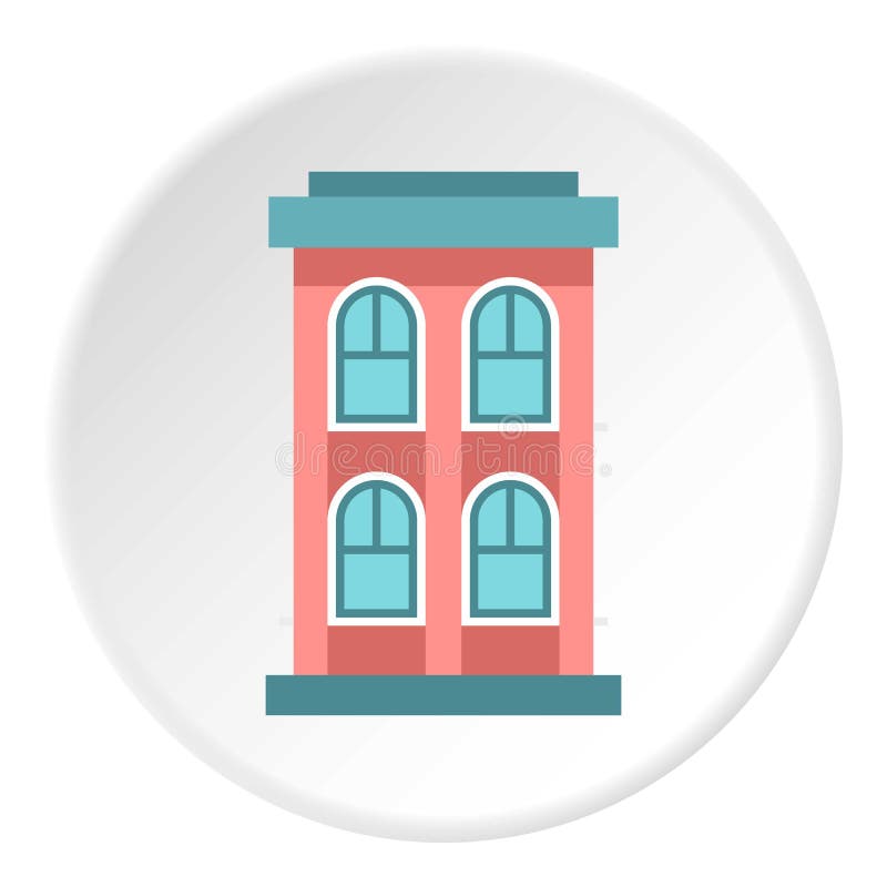 Two Storey House with Large Windows Icon Stock Vector - Illustration of ...