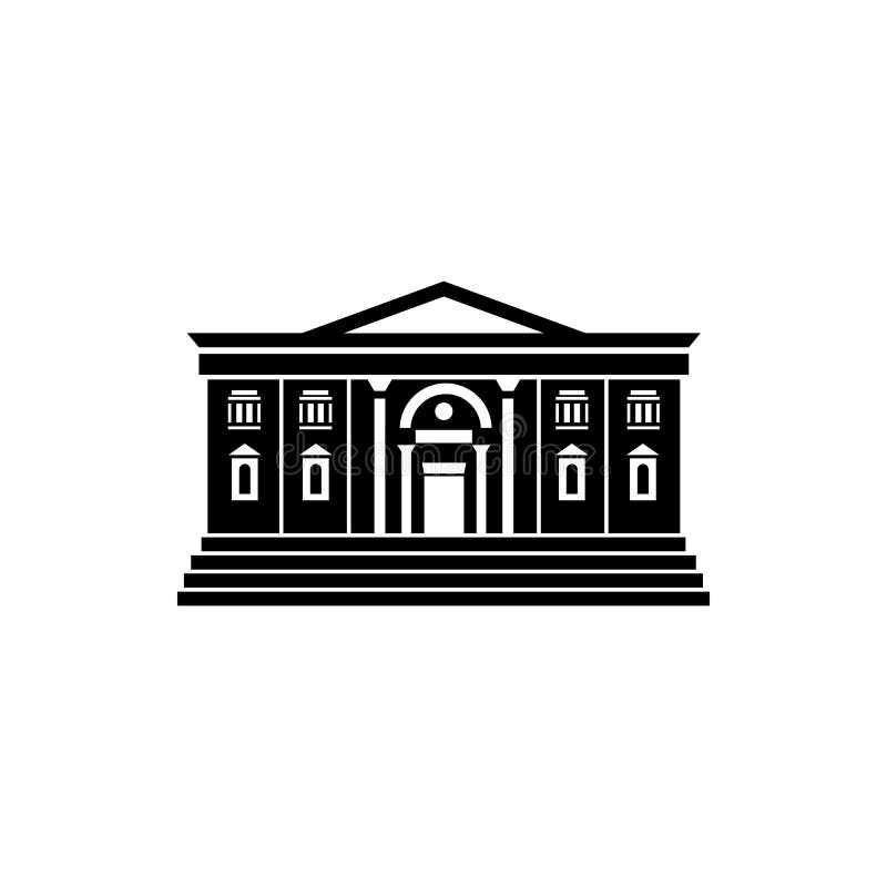 Two Storey Public Building Icon, Simple Style Stock Vector ...