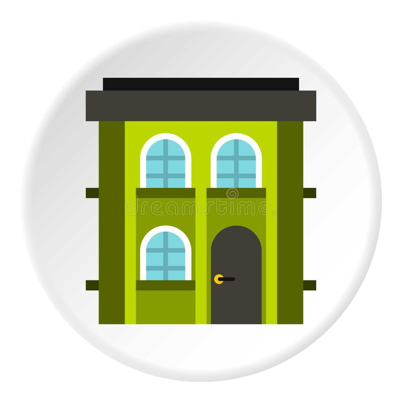 Two Storey Residential House Icon, Flat Style Stock Vector ...