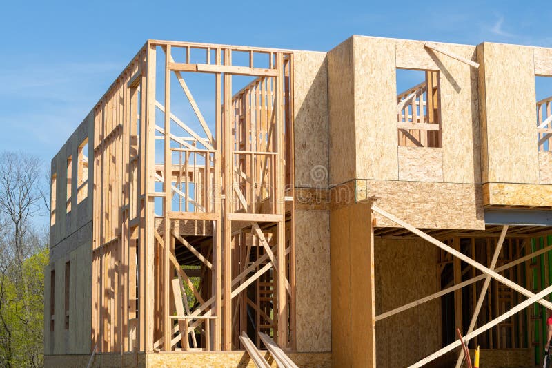 Two Story Home Under Construction Stock Photo - Image of home, industry ...