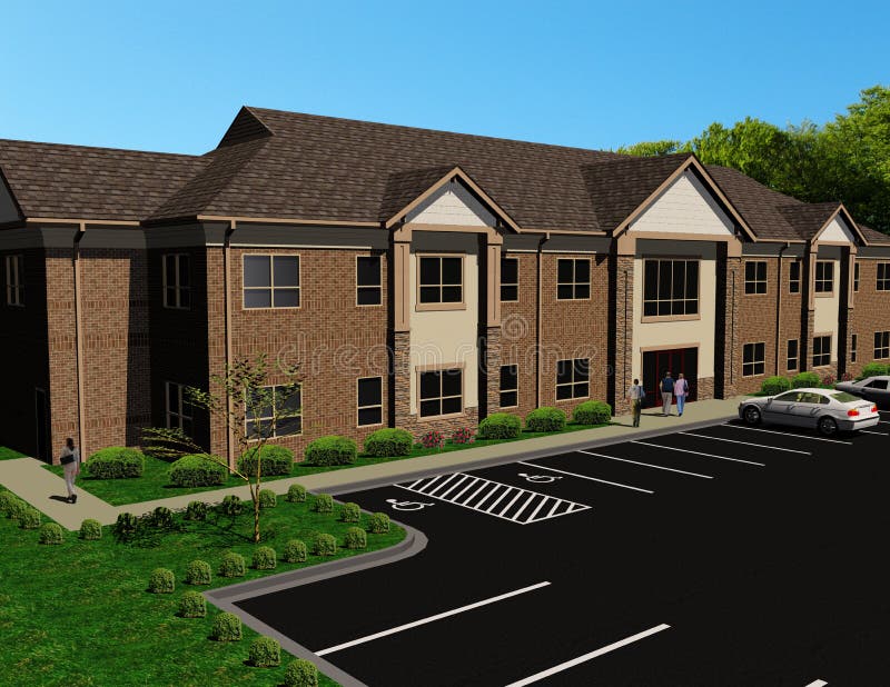 Two story office building stock image. Image of bricks - 2721891