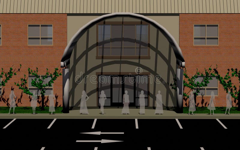 Two Story Office Condo Up Close View Stock Illustration - Illustration ...