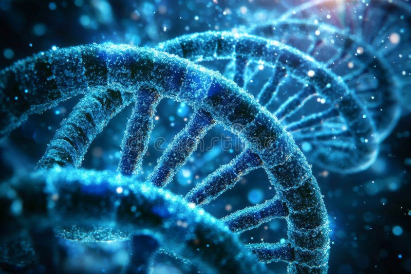 Two Strands of DNA are Intertwined, As Seen Under a Microscope Stock ...