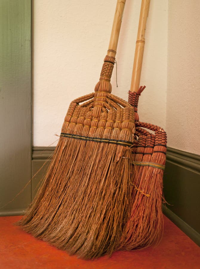 Old Broom on Painted Boards Stock Image - Image of vintage, hand: 17121679