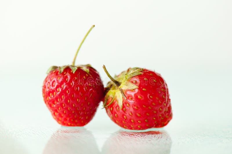 Two strawberries stock photo. Image of juicy, nutritional - 43168174