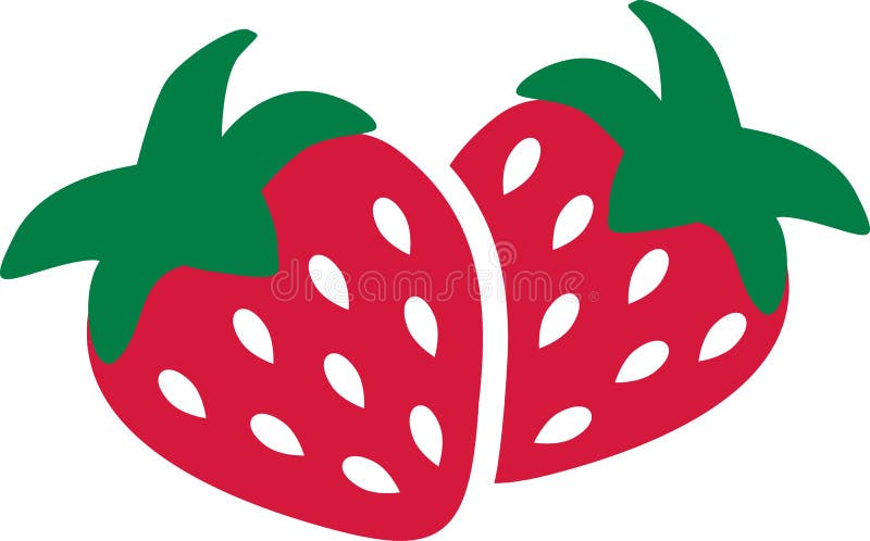 Two strawberries vector stock vector. Illustration of pictogram - 107166459