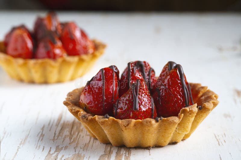 Two strawberry tart stock image. Image of healthy, cafe - 224349633