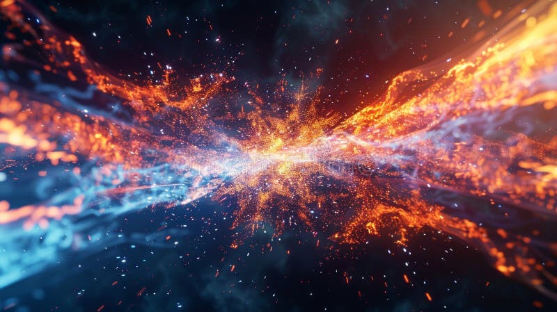 Two Streams of Particles Smashing Together in a Brilliant Burst of ...