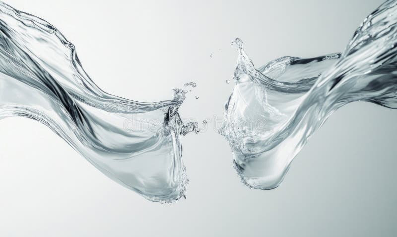 Two Streams of Water are Splashing Against Each Other Stock ...