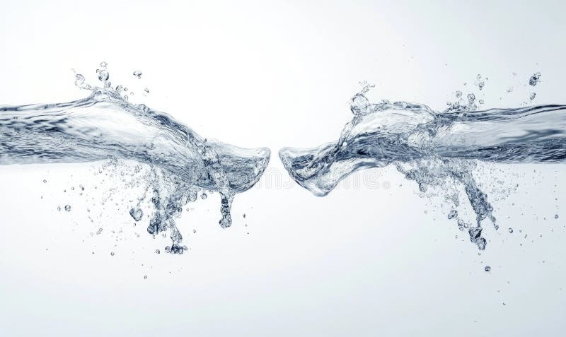 Two Streams of Water are Splashing Against Each Other Stock ...