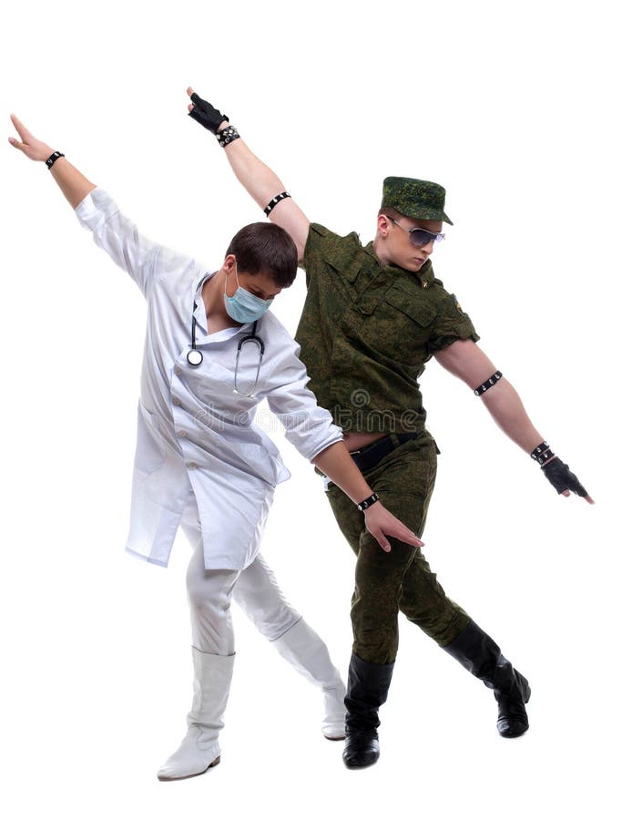 Two Strippers Dancing. Isolated on White Stock Image - Image of dancer ...