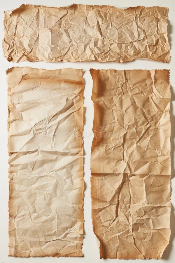Two Strips of Brown Paper Lying Flat on a White Surface, Possibly for ...