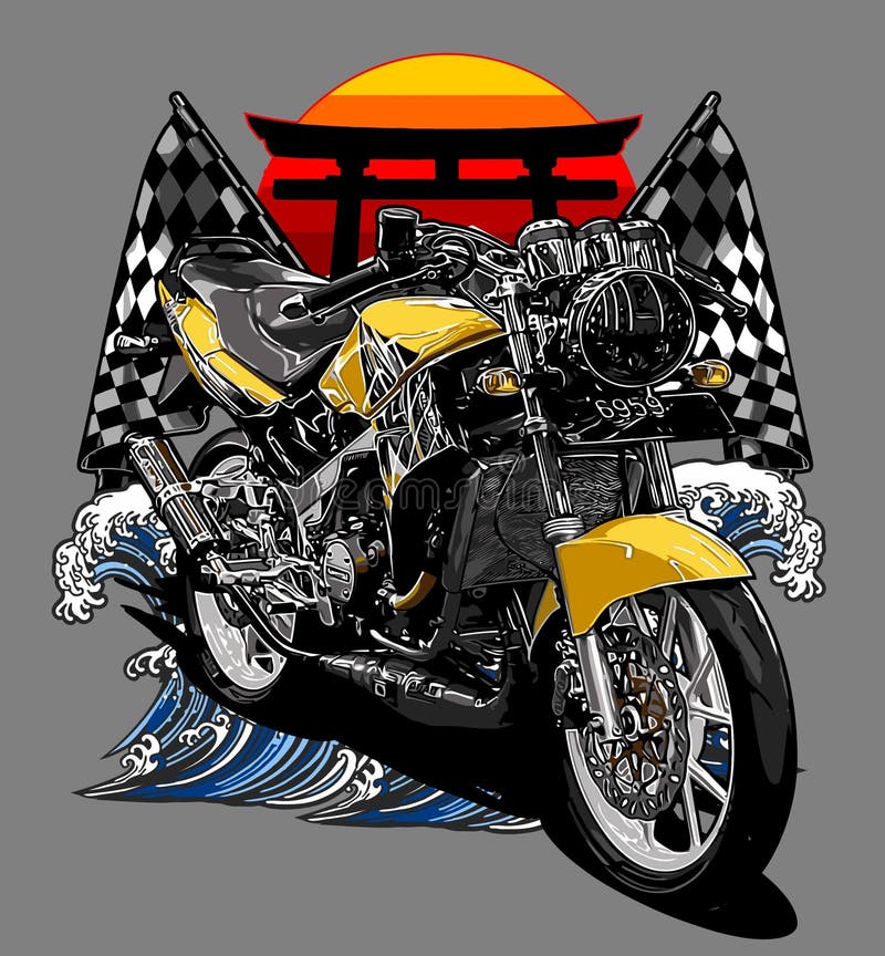 Two Stroke Motorcycle Racing Flag Stock Vector - Illustration of stroke ...
