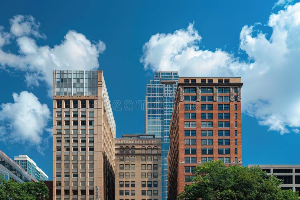 Two Structures Stand Side by Side in Urban Environment Stock Image ...