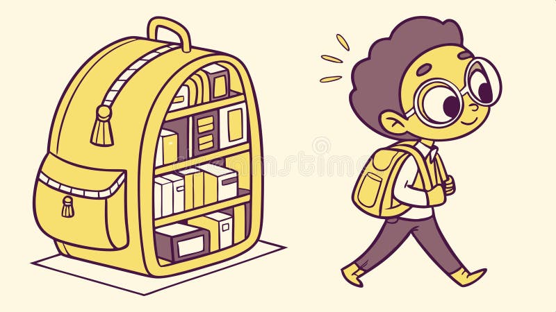 Two Students with Backpacks, Education and School Journey Vector Design ...