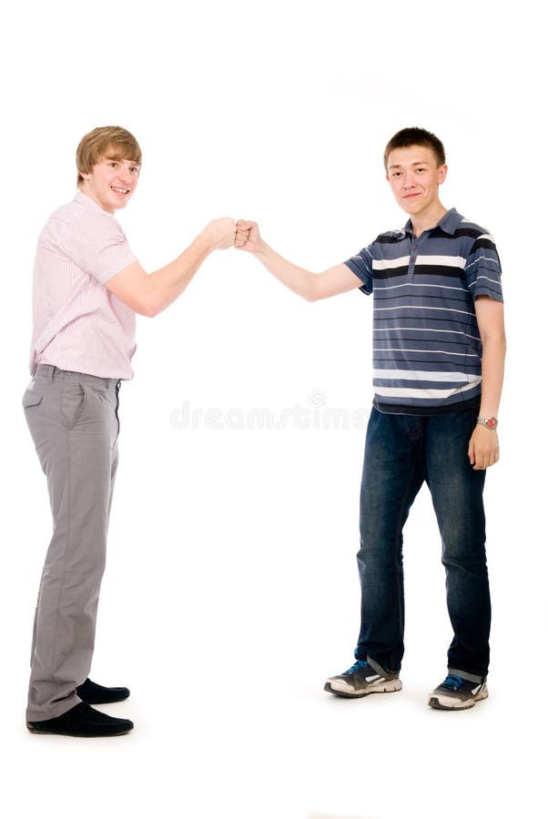 Two students bumping fists stock image. Image of executive - 32643793