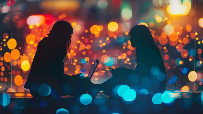 Two Students Chat with Each Other Using Virtual Avatars Discussing the ...