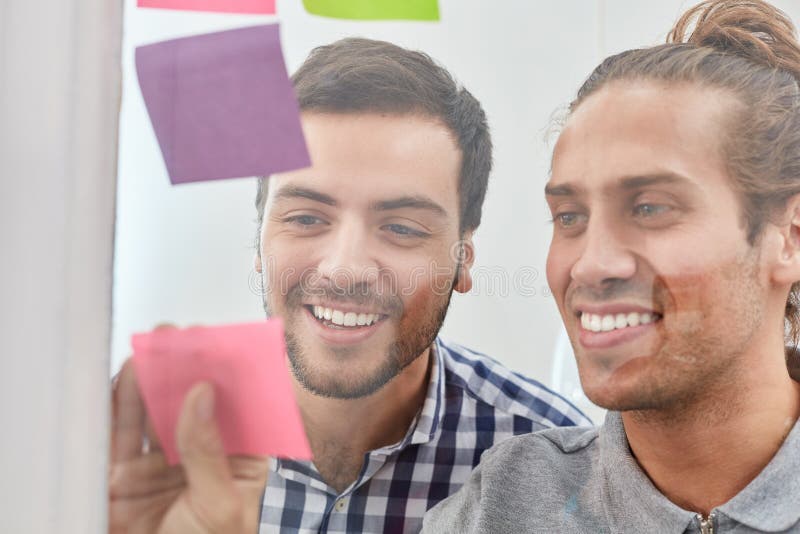 Two Students Collect Ideas on Paper Stock Photo - Image of write ...