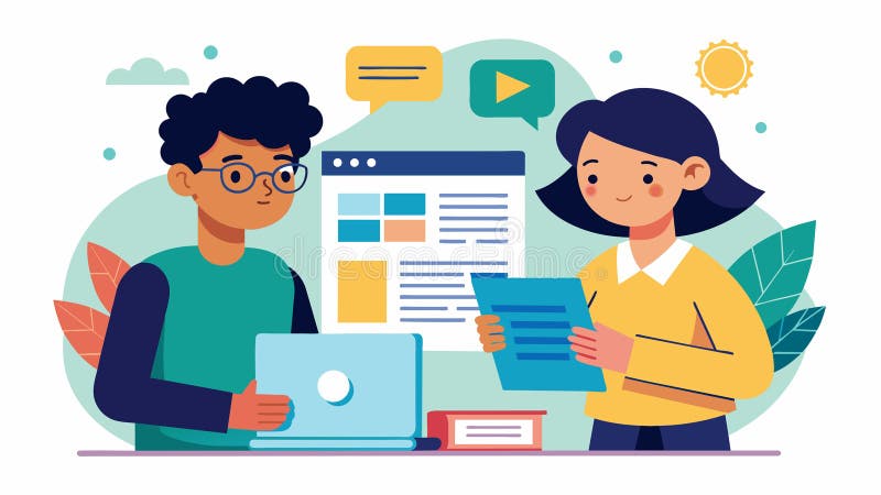 Two Students Designing the Graphics and Visuals for an Eyecatching ...