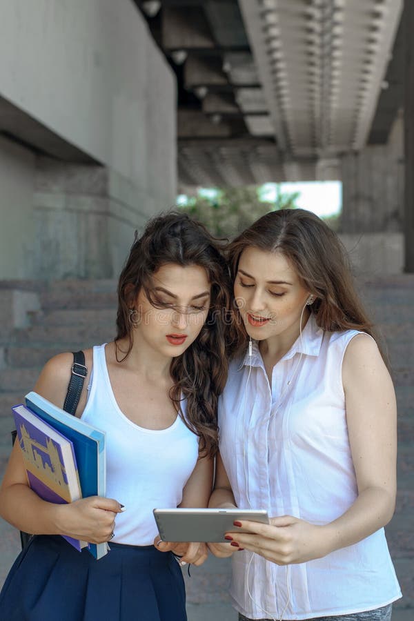 Two Students are Discussing about Studying Stock Photo - Image of ...